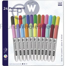 Wholesale 24 Permanent Markers Assorted Colours | Pound Wholesale