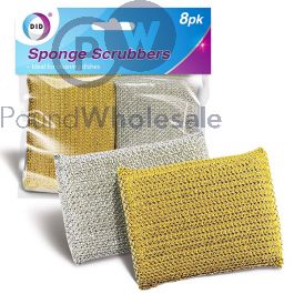 Wholesale Did Sponge Scrubbers Assorted Colours 8 Pack | Pound Wholesale