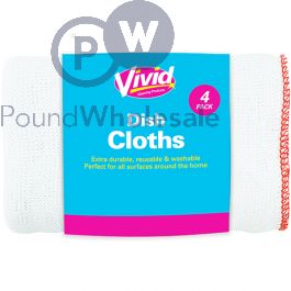 Wholesale Vivid Dish Cloths 36cm X 26cm 4 Pack | Pound Wholesale