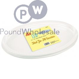 Wholesale Oval Plastic Plates 11" X 8" 10pc | Pound Wholesale