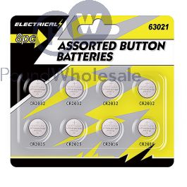 Wholesale 8pc Assorted Button Batteries | Pound Wholesale