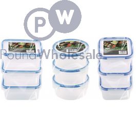 Wholesale 3pc Clip & Lock Storage Containers | Pound Wholesale
