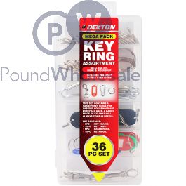 Wholesale Dekton Key Ring Assortment Mega Pack 36pc | Pound Wholesale