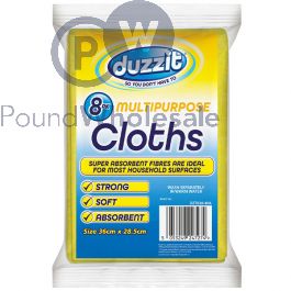 Wholesale Duzzit Multipurpose Cloths 36cm X 28.5cm 8 Pack | Pound Wholesale