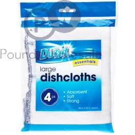 Wholesale Duzzit Large Dishcloths 30cm X 35cm 4 Pack | Pound Wholesale