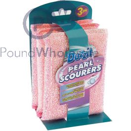 Wholesale Duzzit Pearl Scourers 3 Pack Cdu Assorted Colours | Pound ...