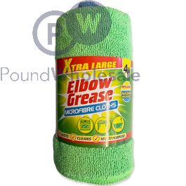 Wholesale Elbow Grease Extra Large Microfibre Cloths 4 Pack | Pound ...