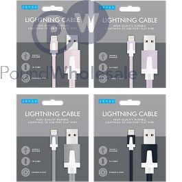 Wholesale Zenso Flat Lightning Iphone Cable 1m Assorted Colours | Pound ...