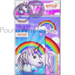 Wholesale Emoji Unicorn Colouring Pad Play Pack | Pound Wholesale