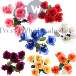 Wholesale Large Rose Bush Artificial Flowers Assorted | Pound Wholesale