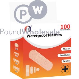 Wholesale Did Waterproof Plasters Assorted Sizes 100 Pack | Pound Wholesale