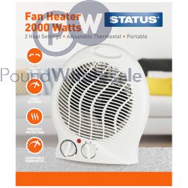 Wholesale Status 2000w Upright White Fan Heater | Pound Wholesale