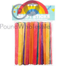 Wholesale Kids Kreate Assorted Colour Wooden Craft Sticks 50 Pack ...