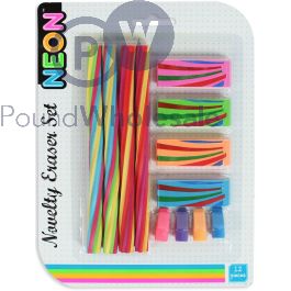 Wholesale Patterned Erasers Set Includes: 4 Long Erasers, 4 Small ...
