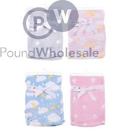 Wholesale First Steps Baby Blanket Clouds & Stars 4 Assorted | Pound ...