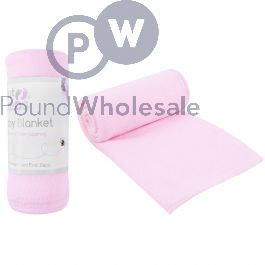Wholesale First Steps Baby Blanket 70cm X 70cm Pink | Pound Wholesale