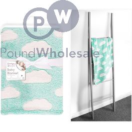 Wholesale First Steps Teal Cloud Baby Blanket 75cm X 100cm | Pound ...