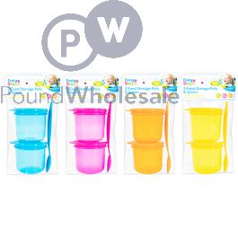 Wholesale First Steps Baby Food Storage Pots & Spoon 3pc Assorted ...