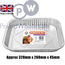 Wholesale Did Rectangular Foil Tray 2 Pack 32cm X 26cm X 45cm | Pound ...