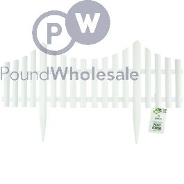 Wholesale Rowan White Plastic Picket Fencing 60.5cm X 32.5cm | Pound ...