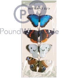 Wholesale Rowan Fluttering Garden Butterfly Clip 4 Pack | Pound Wholesale