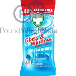 Wholesale Greenshield Glass & Window Wipes 70 Sheets | Pound Wholesale