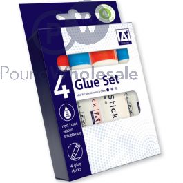 Wholesale A* Stationery Glue Stick Set 4 Pack | Pound Wholesale