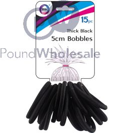 Wholesale Did 5cm Thick Black Bobbles 15pc | Pound Wholesale