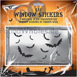 Wholesale Halloween Bat Window Stickers 2 Pack | Pound Wholesale