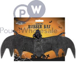 Wholesale Halloween Hanging Rubber Bat 30cm | Pound Wholesale