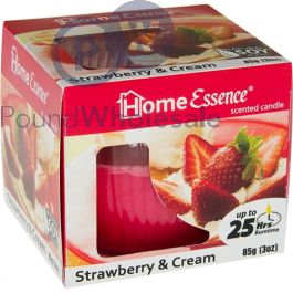 Wholesale Home Essence Strawberry & Cream Candle | Pound Wholesale