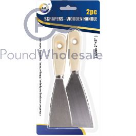 Wholesale Did Wooden Handle Scrapers Set 2pc | Pound Wholesale