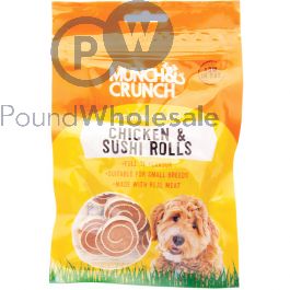 Wholesale Munch & Crunch Chicken & Sushi Rolls Dog Treats 70g | Pound ...