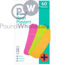 Wholesale Proplast Assorted Neon Plasters 60 Pack | Pound Wholesale