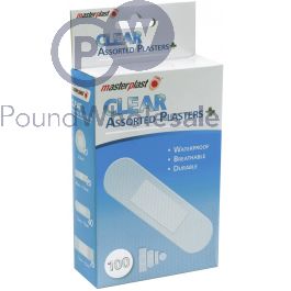 Wholesale Masterplast Clear Assorted Plasters 100 Pack | Pound Wholesale