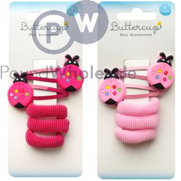 Wholesale Buttercup Girl's Ladybird Hair Accessories Set 5pc | Pound ...