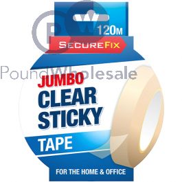 Wholesale Secure Fix Jumbo Clear Sticky Tape 120m | Pound Wholesale