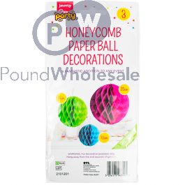 Wholesale Jaunty Partyware Honeycomb Paper Ball Decorations 3 Pack ...