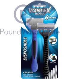 Wholesale Vortex 6 Blade Disposable Men's Razors 2 Pack | Pound Wholesale