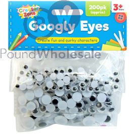 Wholesale Creator Zone Assorted Googly Eyes 200pc | Pound Wholesale