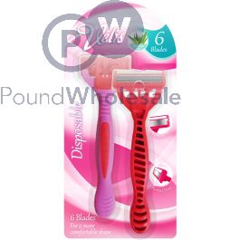 Wholesale Velis Womens 6 Blade Disposable Razor 2 Pack | Pound Wholesale