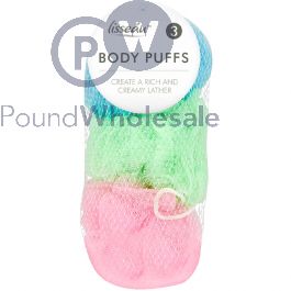 Wholesale Lisseau Assorted Colour Body Puffs 3 Pack | Pound Wholesale