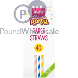 Wholesale Jaunty Partyware Summer Stripe Paper Straws Assorted Colours ...