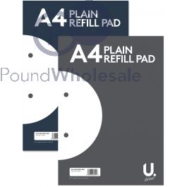 Wholesale U. A4 Plain Refill Pad 2 Assorted Colours | Pound Wholesale