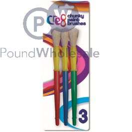 Wholesale Cre8 Chunky Paint Brushes 3 Pack | Pound Wholesale
