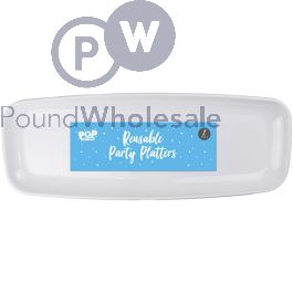 Wholesale Pop Reusable Plastic Party Platters 44cm X 17cm 2 Pack ...