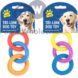Wholesale Kingdom Rubber Ring Tri-link Dog Toy Assorted Colours | Pound ...