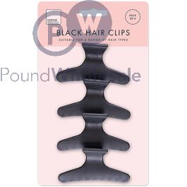 Wholesale Forever Beautiful Black Hair Clips 4 Pack | Pound Wholesale