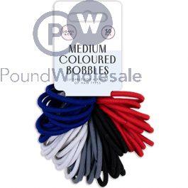 Wholesale Jones & Co Assorted Colour Medium Hair Bobbles 50 Pack ...