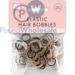 Wholesale Forever Beautiful Mixed Round Elastic Hair Bobbles 100 Pack ...